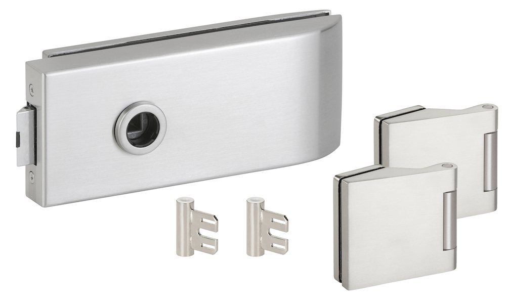 21750 HERMAT Ganzglastürschloss-Set BARI 6141/6325/SZ, Edelstahl ...