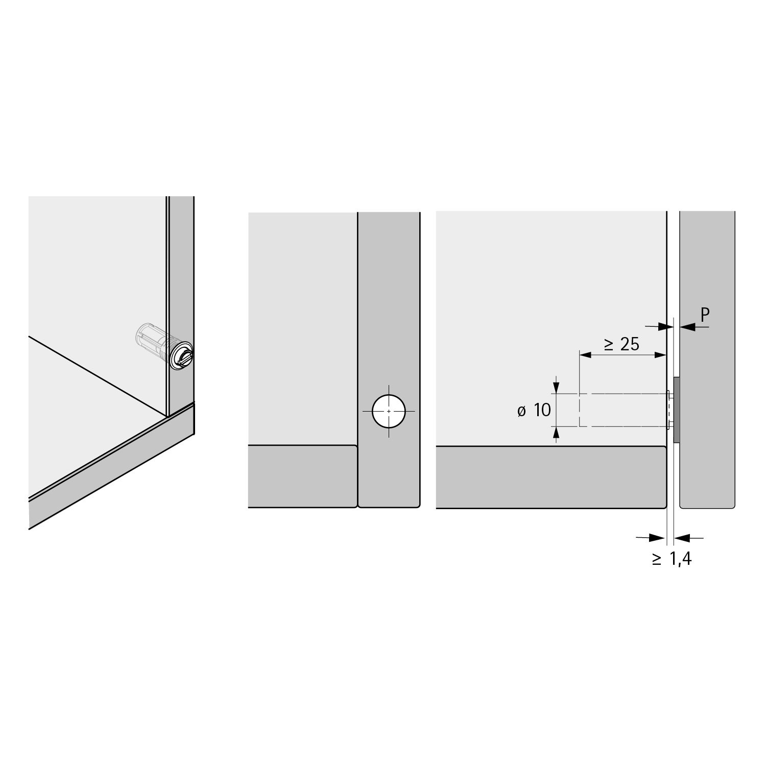 9380308 HETTICH Lock, zum Einbohren, weiß 4063674067836