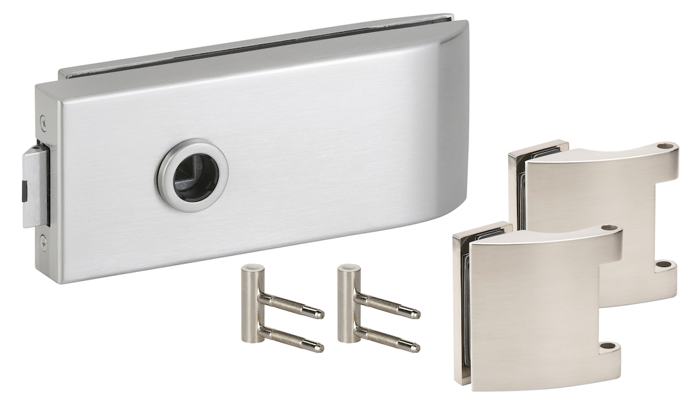 19965 HERMAT Ganzglastürschloss-Set BARI 6141/6306/HZ, Aluminium ...