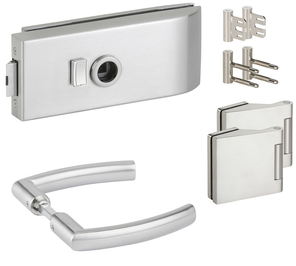 52460 HERMAT Ganzglastürschloss-Set Bari 6146F/6325.P/1807/HZSZ ...