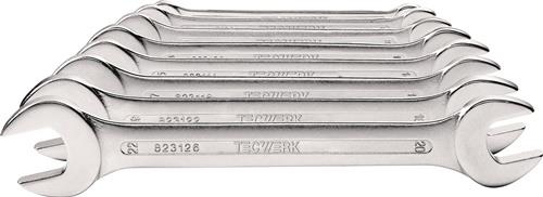 Doppelmaulschlüssel-Satz CV-Stahl verchromt TECWERK