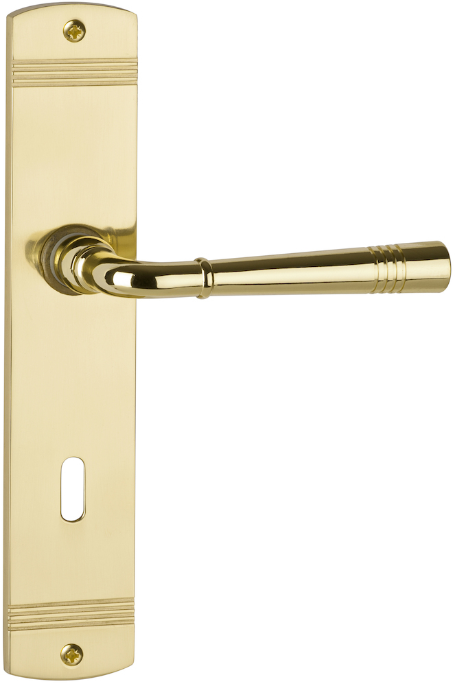 1174.F/2274.PZ-01 HERMAT Drückergarnitur mit Langschild LYON 1174.F/2274, Messing 4030755318804