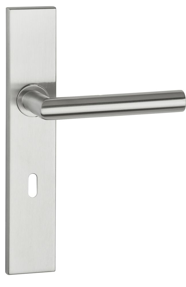 1802.FD/2002.KI.PZ-60 HERMAT Drückergarnitur mit Langschild BASIC 02 1802.FD/2002.KI, Edelstahl ...